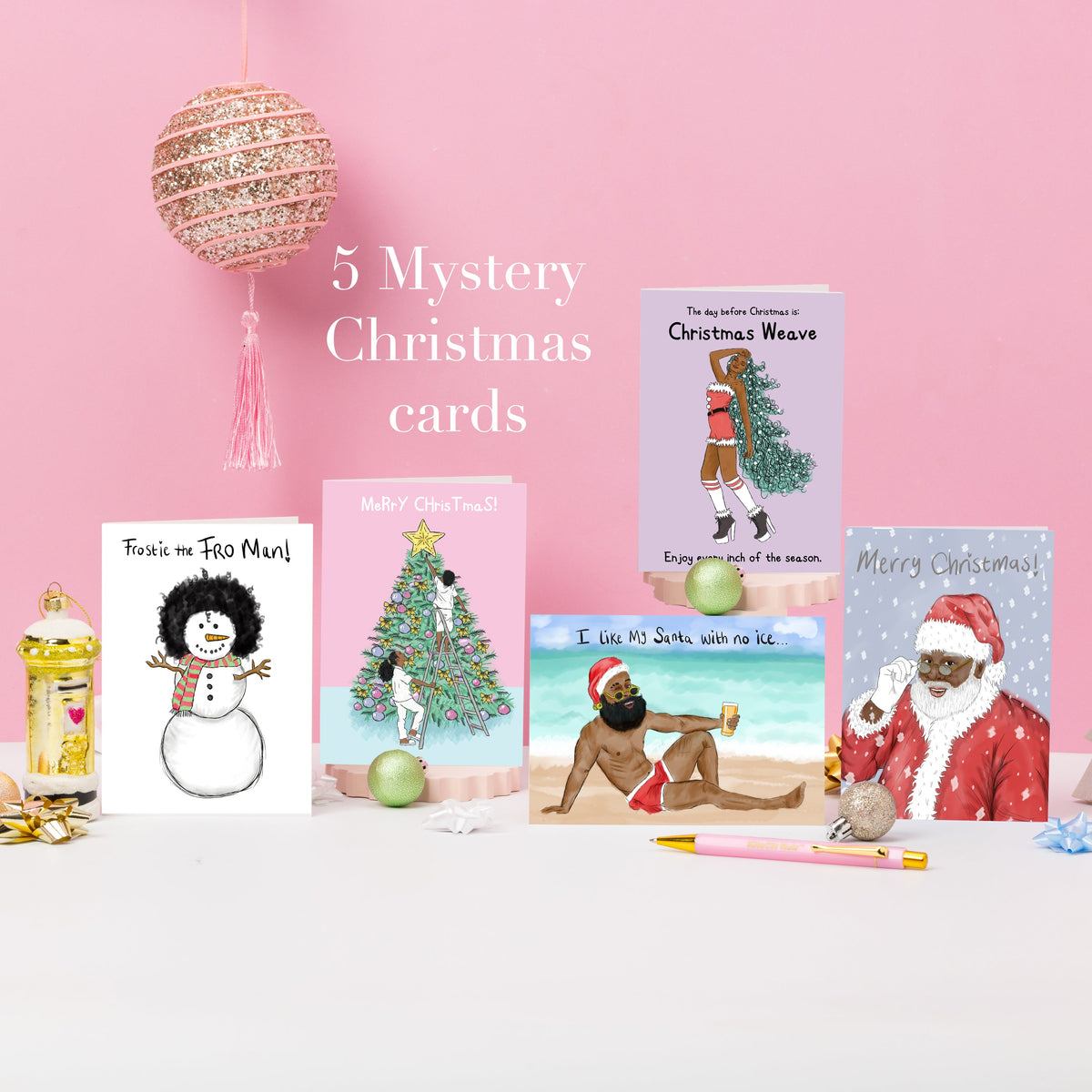 MYSTERY Christmas pack of 5 or 10 cards – KitsCH Noir