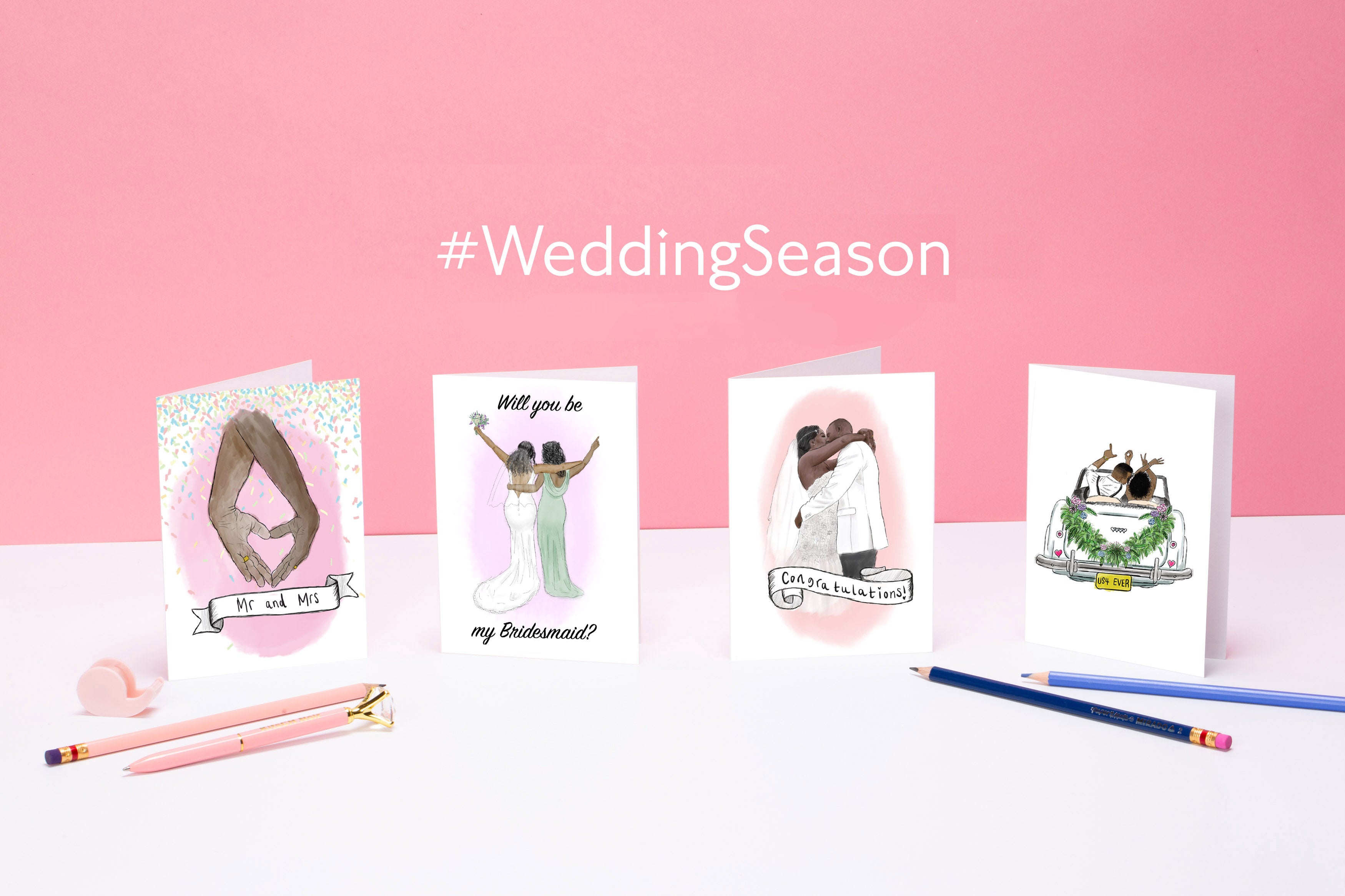 Pastel black greeting cards and stationery celebrating black culture ...