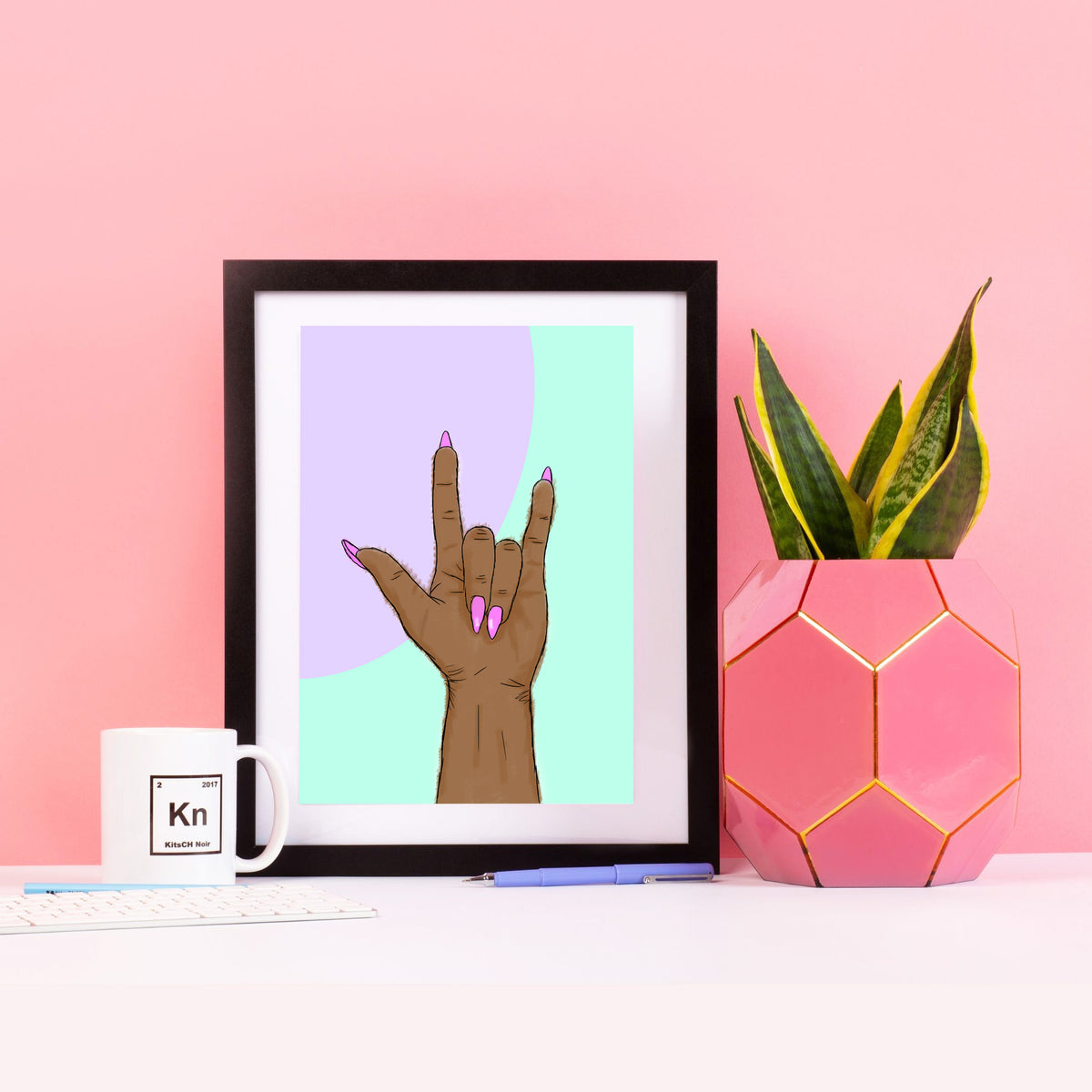 I love you (Sign language) Print (SAMPLE, SLIGHT DENTS) – KitsCH Noir