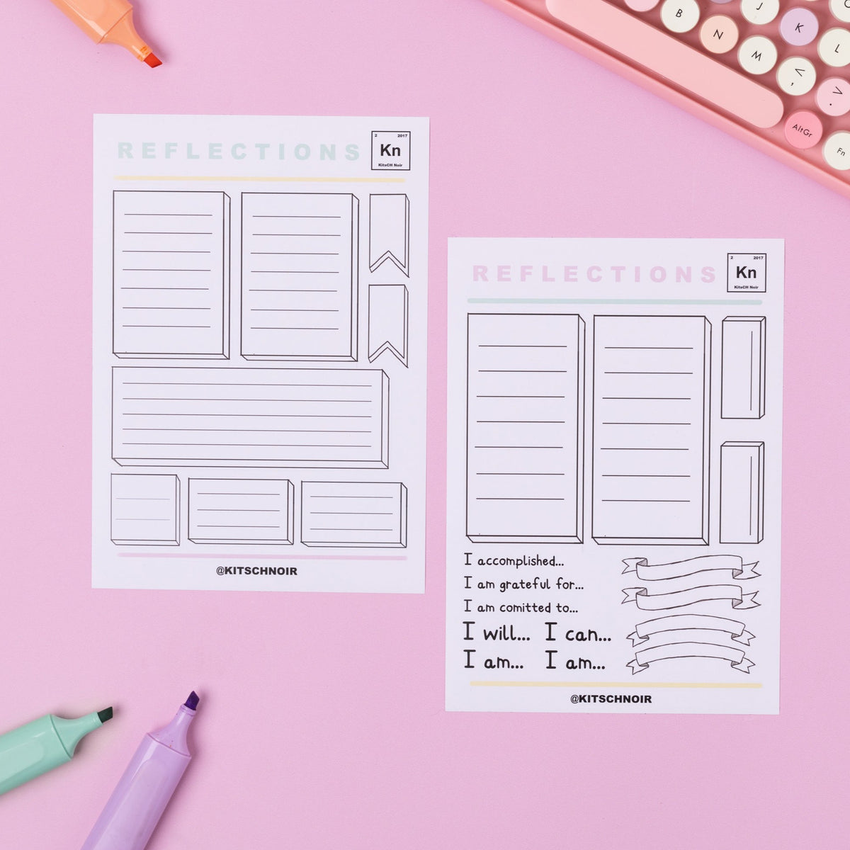 Reflection Stickers (Pack of 2) – KitsCH Noir