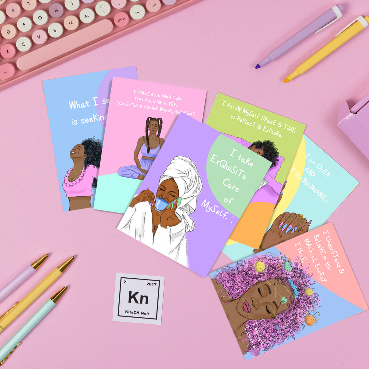 Empowerment Affirmations Cards Gift Set – KitsCH Noir